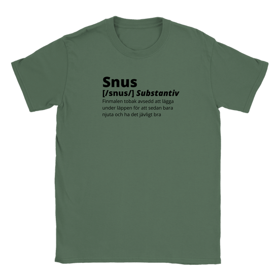 Snus - Rolig t-shirt med tryck - perfekt present – Serious T